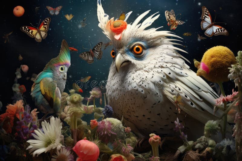 Magic Art Collage with Elements of Fantastic Creatures Stock ...