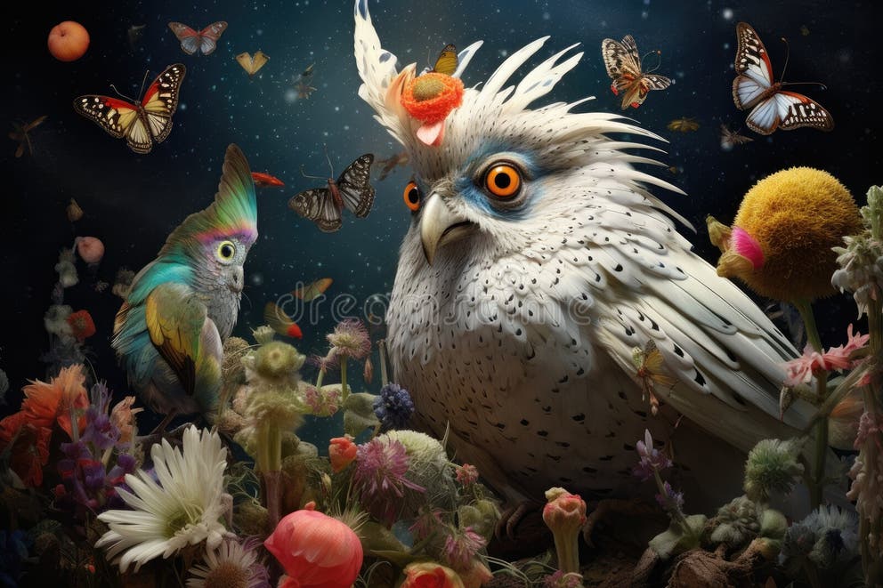 Magic Art Collage with Elements of Fantastic Creatures Stock ...