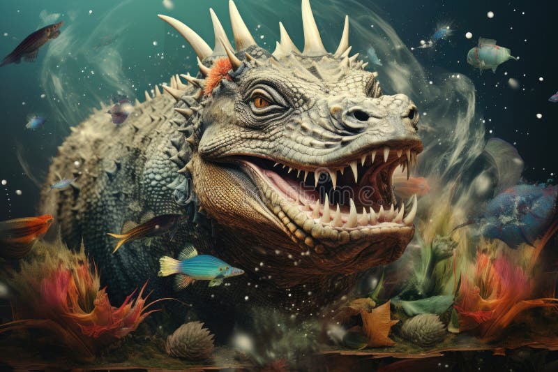 Magic Art Collage with Elements of Fantastic Creatures Stock ...