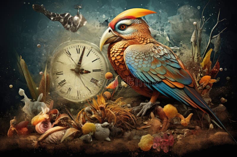 Magic Art Collage with Elements of Fantastic Creatures Stock ...