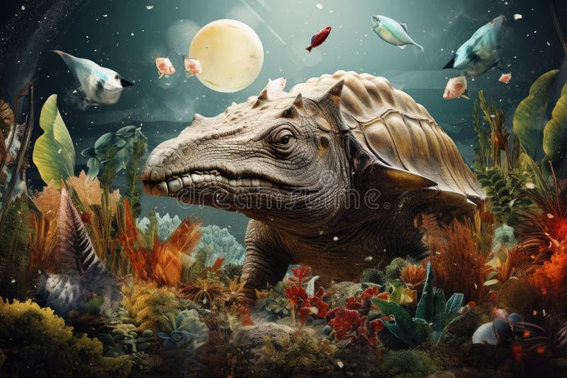 Magic Art Collage with Elements of Fantastic Creatures Stock ...