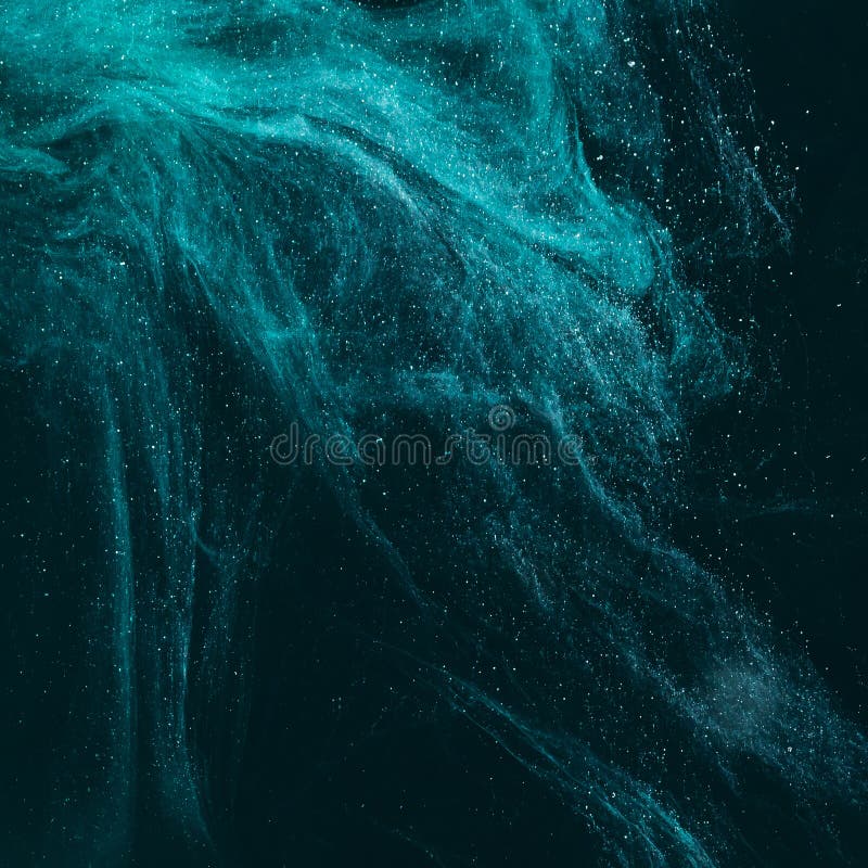 Magic Artistic Texture with Turquoise Paint on Black Stock Image ...