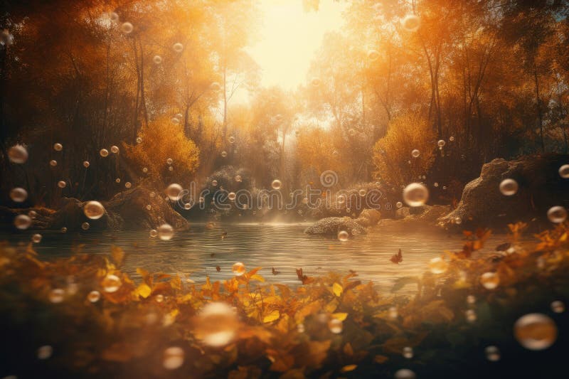 Magic Autumn Fall Background. Illustration AI Generative Stock ...