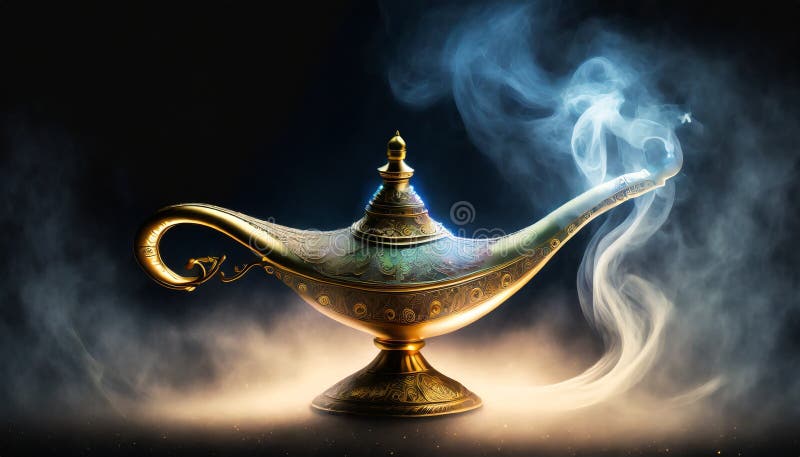 Magic Background with Magic Aladdin S Lamp on Night Background Stock ...
