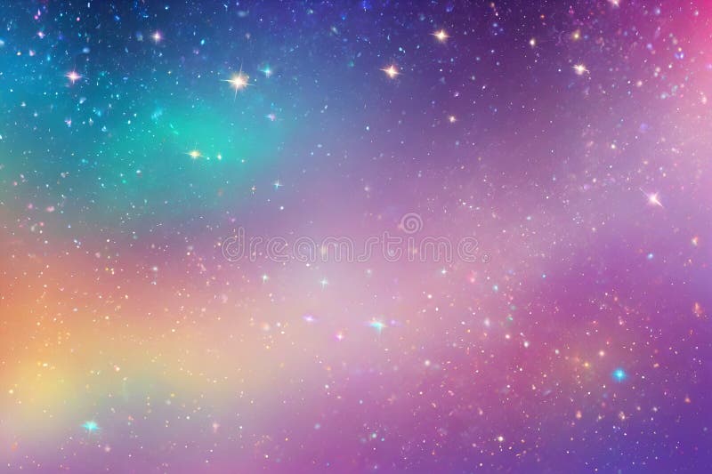 Magic Background with Rainbow Mesh. Multicolor Universe Banner in ...