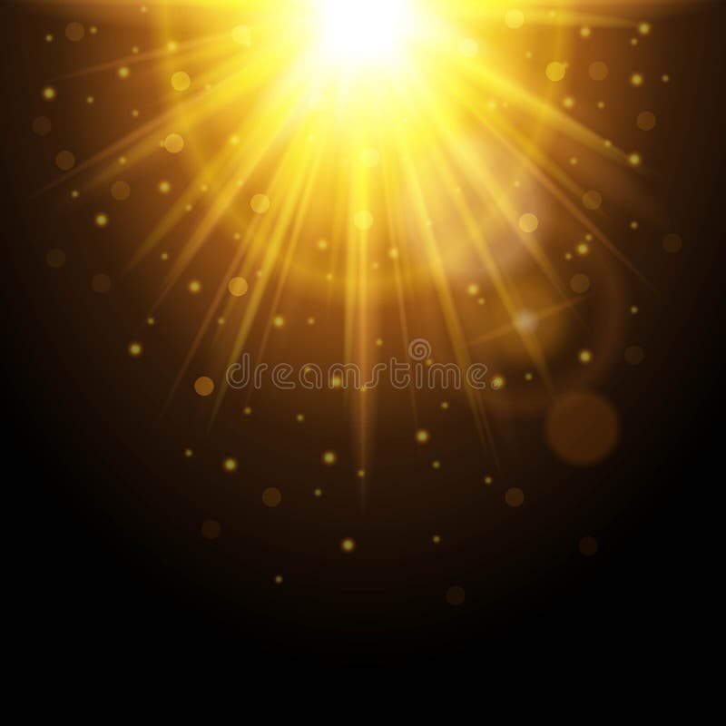 Magic Background with Rays of Light, Glowing Effect. Yellow Sunshine ...