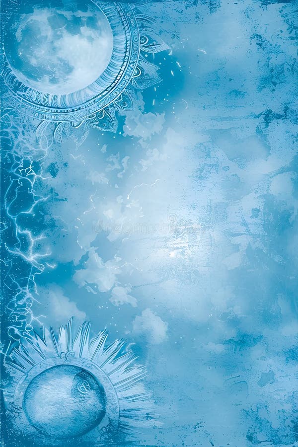 Magic Background for Tarot, Astrology, Magic with Sun and Sun on Blue ...