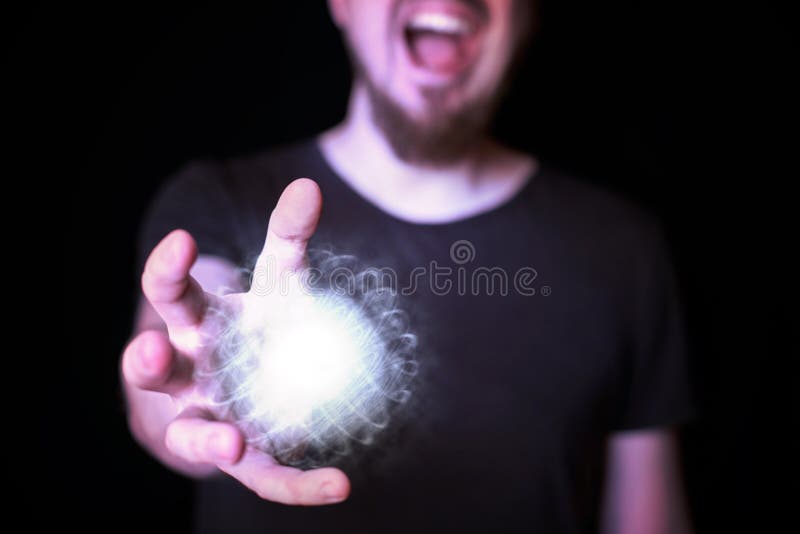 Wizard casting a spell stock image. Image of black, gazing - 2340707