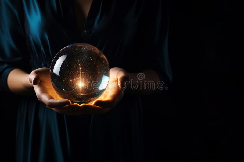 Magic Ball in Hands stock illustration. Illustration of fortune - 306580069