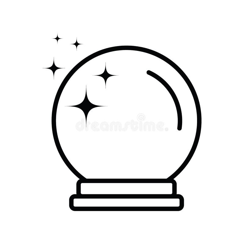 Magic Ball Icon Vector Black Sign Stock Vector - Illustration of bright ...