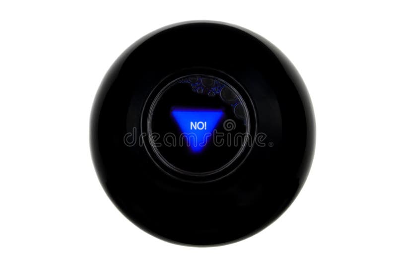 Magic 8 Ball with Prediction NO Isolated on White Background Stock ...