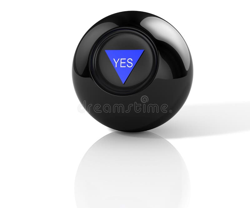Magic Ball with Prediction Yes. 3D Illustration Stock Illustration ...