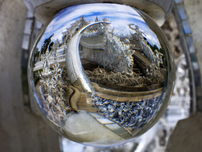 In Magic Ball. White Temple. Stock Photo - Image of white ...