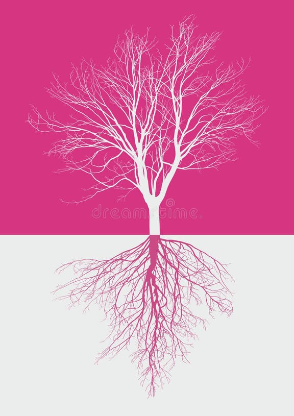 Magic bare tree with roots stock vector. Illustration of branched ...