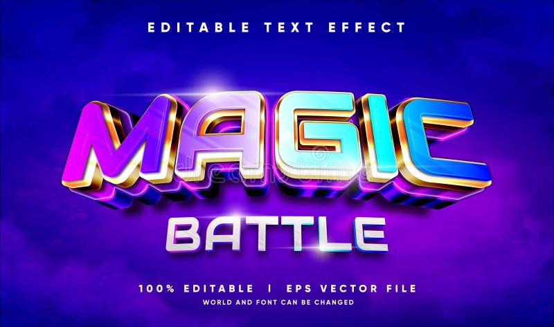 Magic Battle 3d Vector Text Effect with Modern Style Stock Vector ...