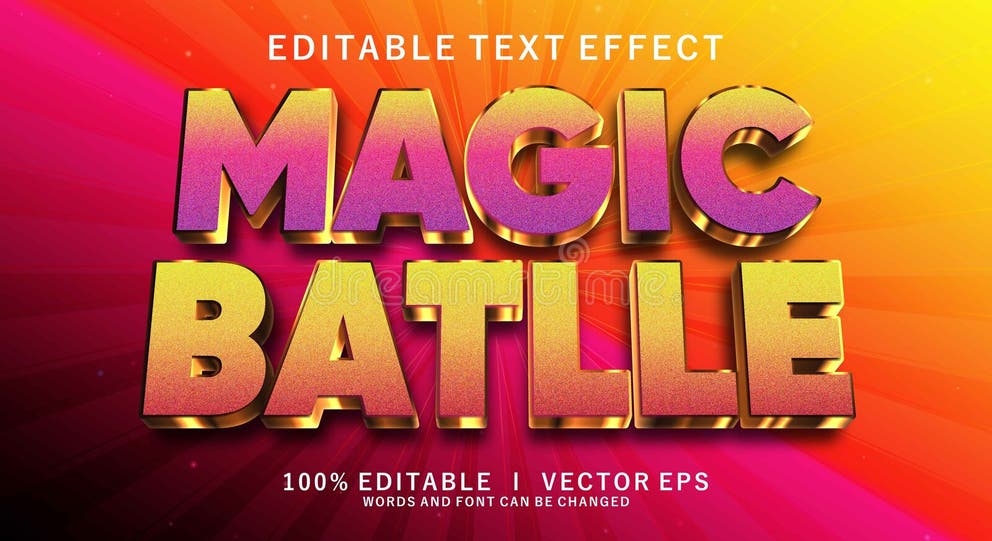Magic Battle Editable Text Style Effect with Purple Color Stock Vector ...
