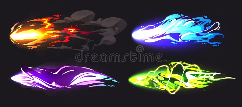 Magic Blast Game Vfx Light Effect Cartoon Vector Stock Illustration ...