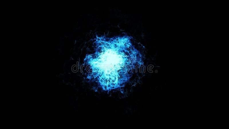 Magic Blue Fire Isolate on Dark. 3d Rendering. Stock Illustration ...