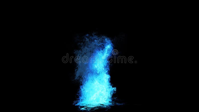 Magic Blue Fire Isolate on Dark. 3d Rendering. Stock Illustration ...