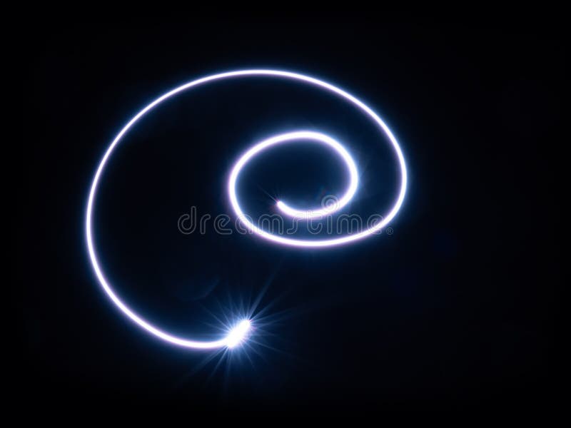Magic Blue Light Spirals on Black Background. Stock Photo - Image of ...