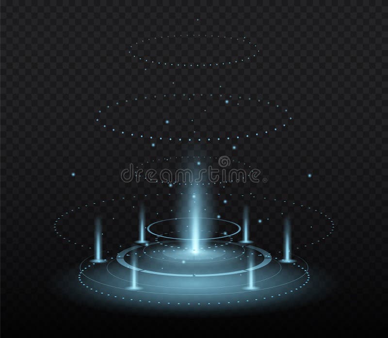 Blue Portal with Particles on White Stock Illustration - Illustration ...