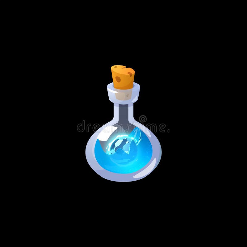 Blue Potion Cartoon Character with Sad Expression Stock Vector ...