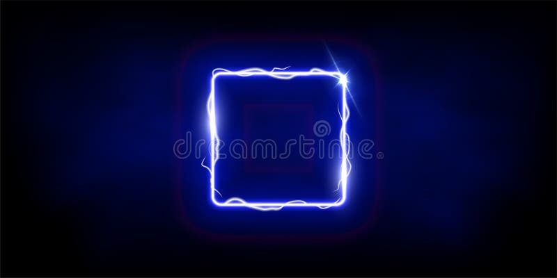 Magic Blue Square of Thunder Storm Blue Lightnings. Magic and Bright ...