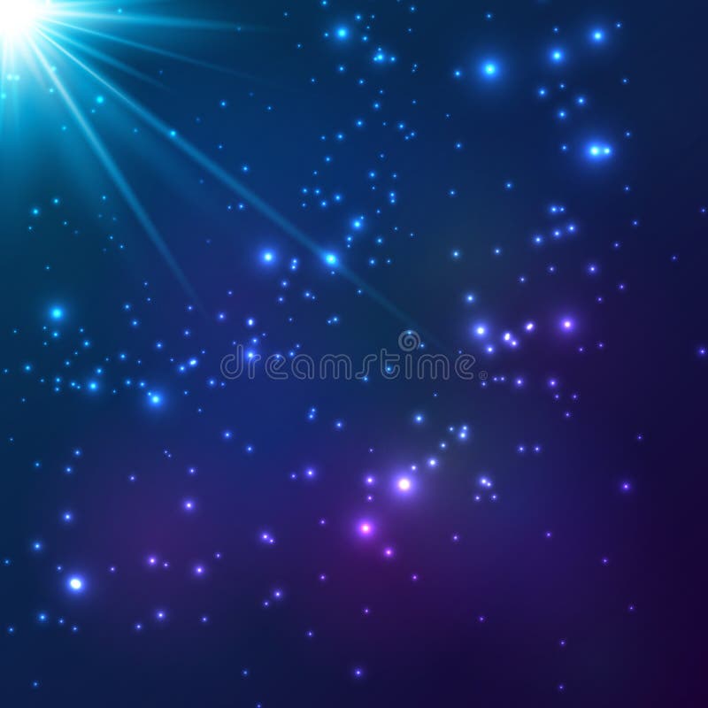 Magic Blue Vector Cosmic Light Background Stock Vector - Illustration ...