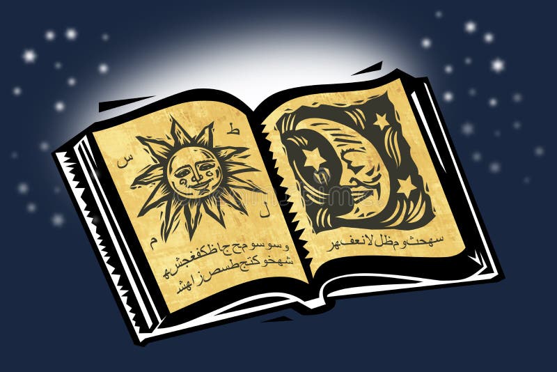 Magic Book stock illustration. Illustration of spiritual - 13595971