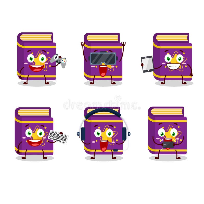 Magic Book Cartoon Character are Playing Games with Various Cute ...