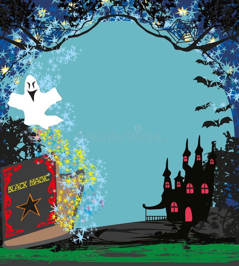 Magic Book with Ghost Stories Stock Vector - Illustration of curls ...