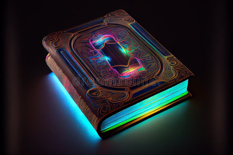 Magic Book, Book of Spells with Glowing Coming from Inside, Ai ...
