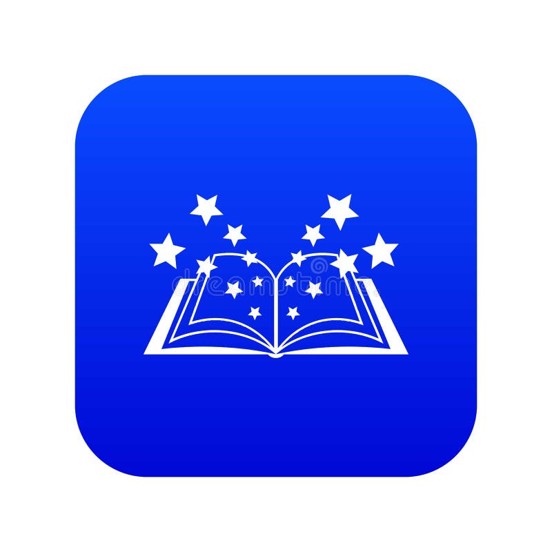 Magic Book Icon Digital Blue Stock Vector - Illustration of library ...