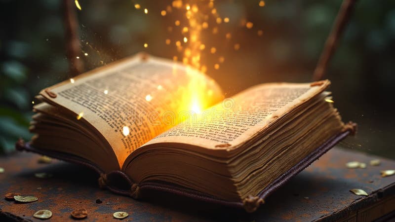Magic Book: a Mystical Image of an Ancient Book with Magical Sparks ...
