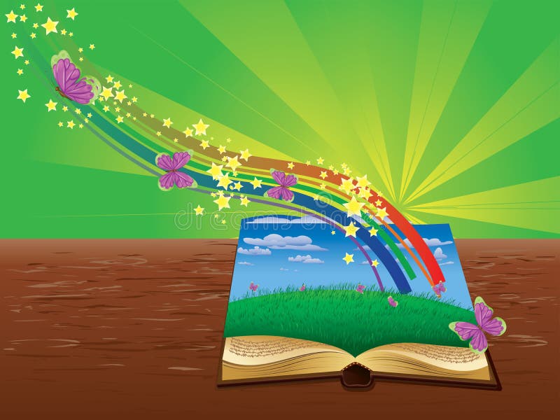 Open Book with Cartoon Princesses and Princes Stock Vector ...