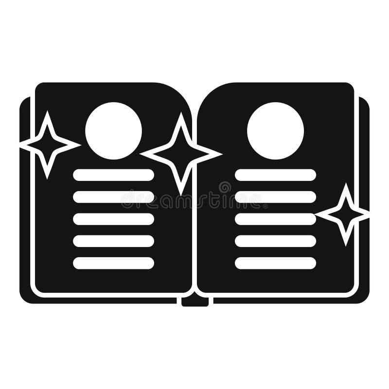 Magic Book with Sparkling Stars Icon Glyph Style Stock Vector ...