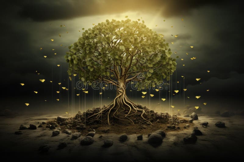 Magic Book Tree. Generate Ai Stock Photo - Image of imagination ...