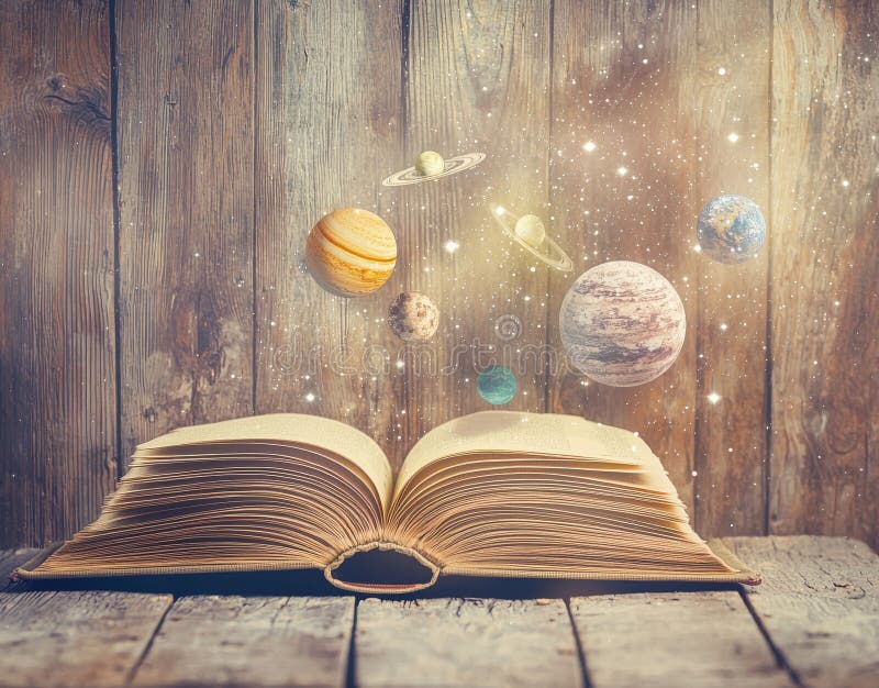 The Magic Book of the Universe - Planets and Galaxies. NASA Image Stock ...