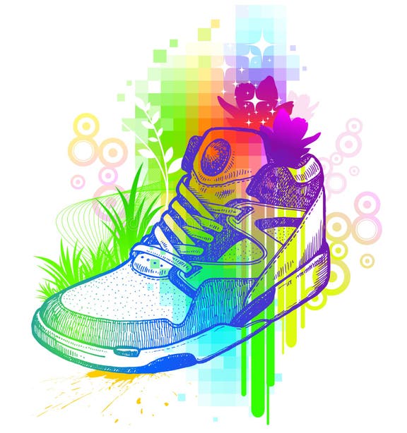 Magic boot stock vector. Illustration of grass, circles - 8187568