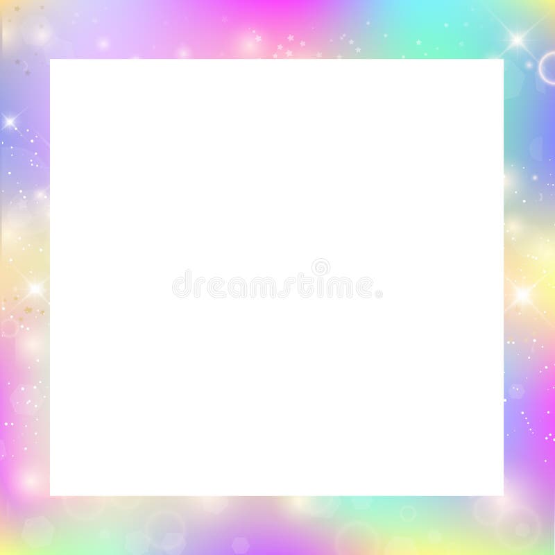 Magic Border with Rainbow Mesh and Space for Text Stock Illustration ...
