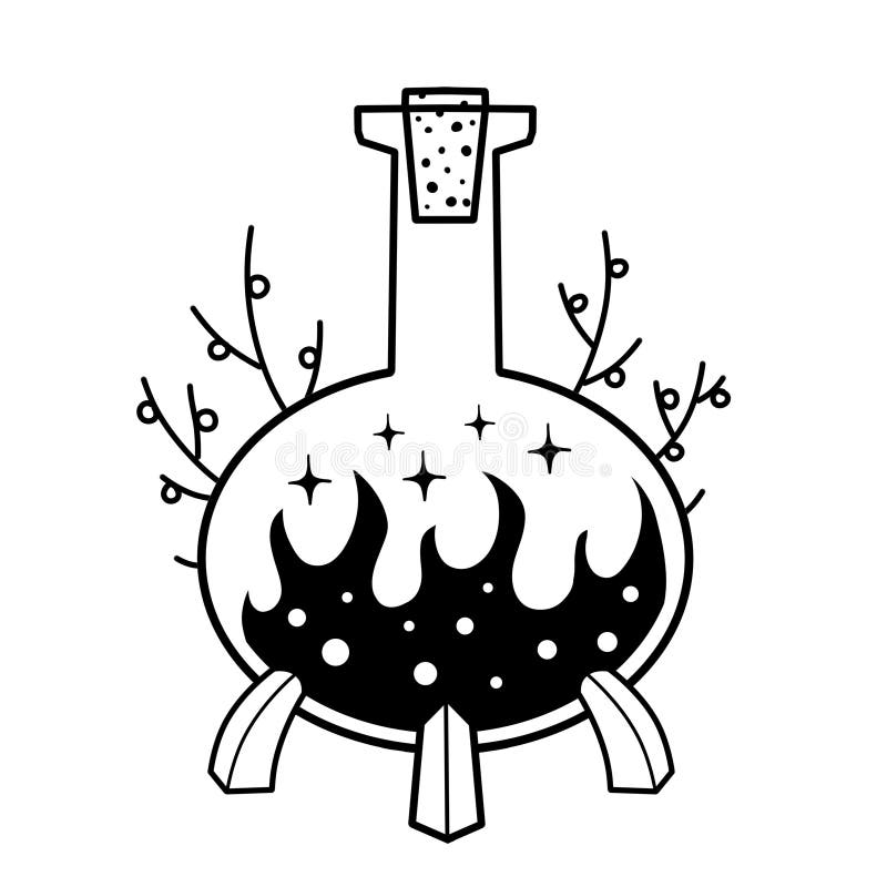 Magic Bottle. Esoteric Elixir Poison Stock Vector - Illustration of ...