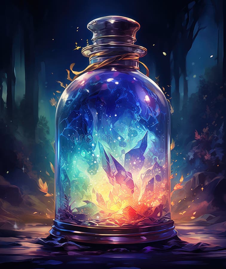 A Magic Bottle Filled with Color Stock Image - Image of spray ...