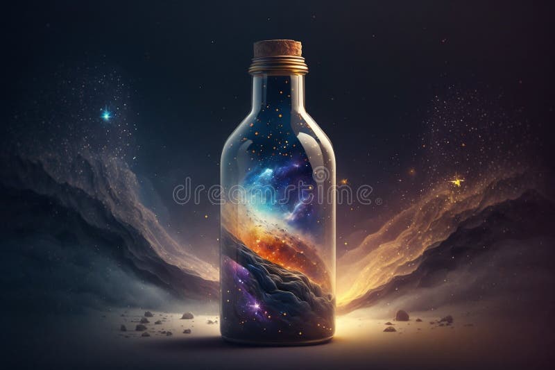 A Magic Bottle with Space Galaxy Inside Stock Illustration ...