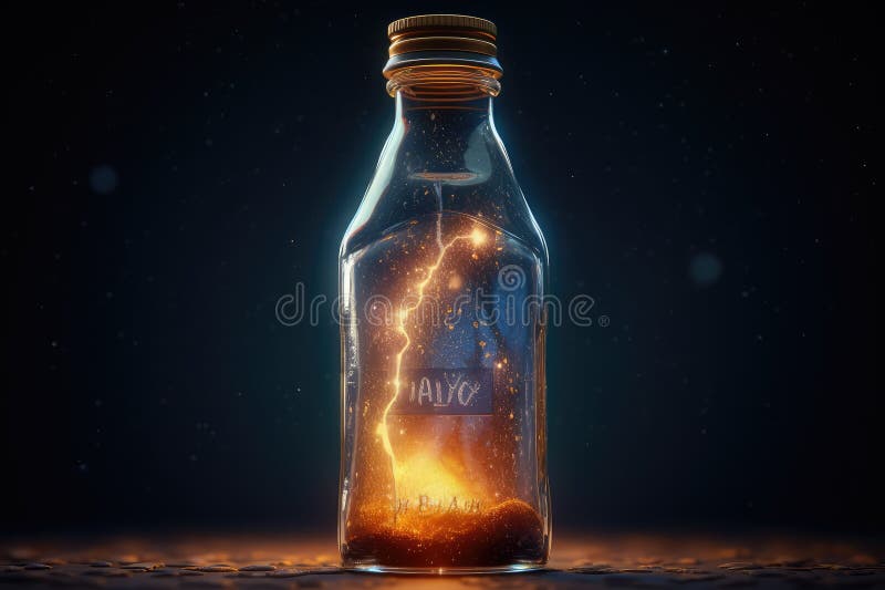 Magic Bottle with Star and Sky Inside the Bottle Stock Illustration ...