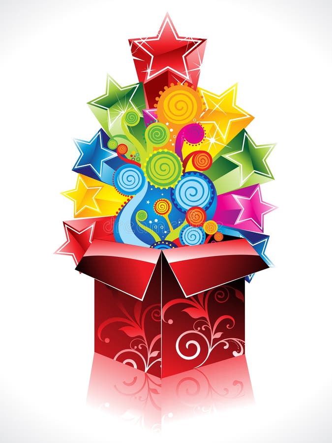 Magic Box with Explode Stars Stock Vector - Illustration of greeting ...