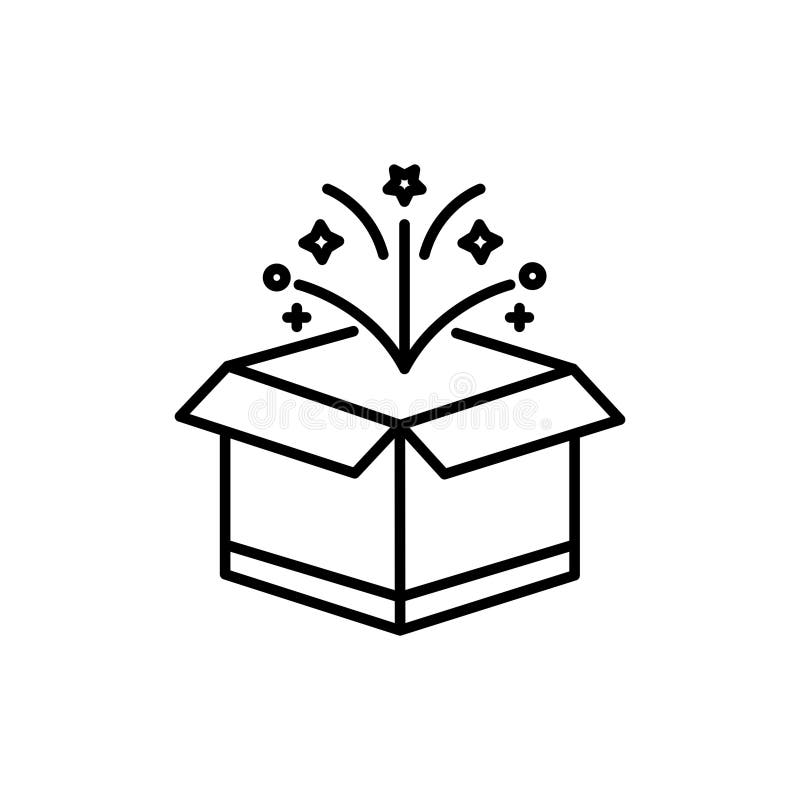 Magic Box Icon Set. Creative Open Gift Surprise Vector Symbol in a ...