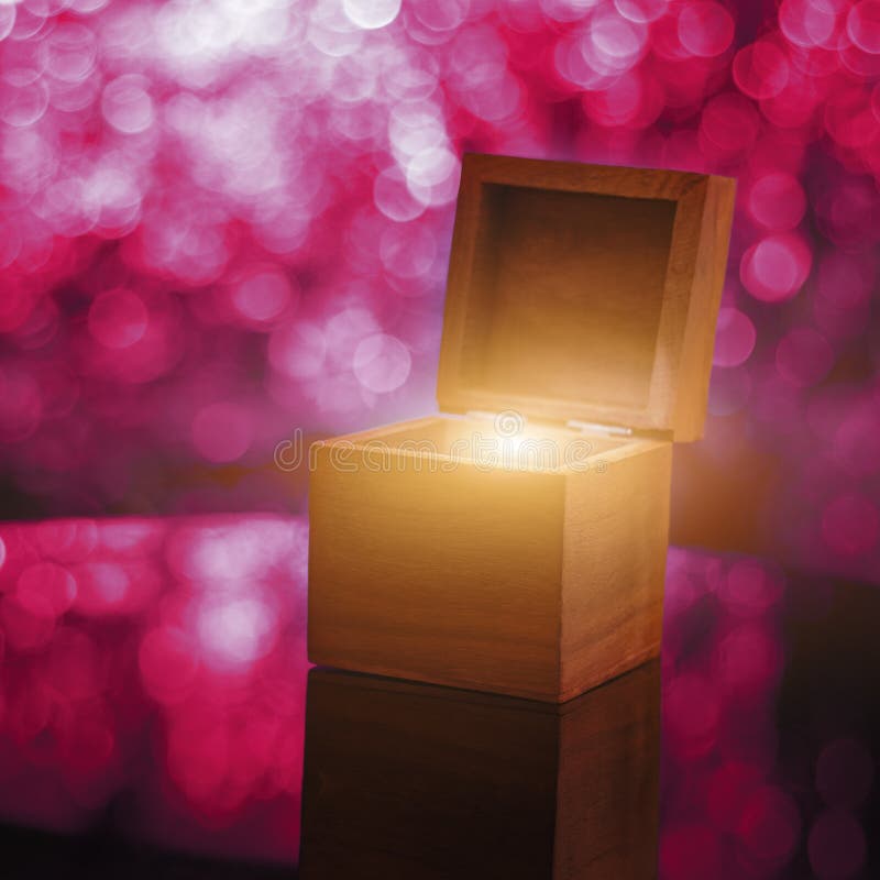 Open Magical Wooden Crate Box on the Floor Stock Image - Image of ...