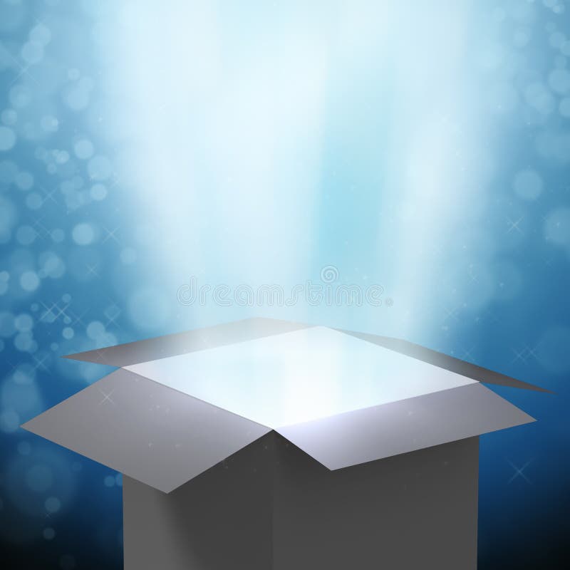 Magic box with ray light stock illustration. Illustration of ...