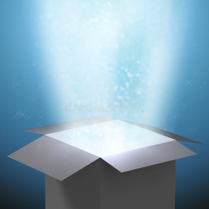Magic box with ray light stock illustration. Illustration of ...