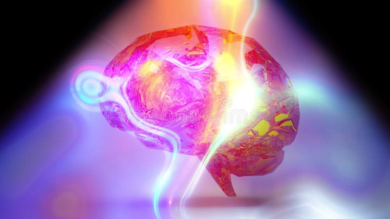 Magic Brain with Smoke and Light Stock Illustration - Illustration of ...